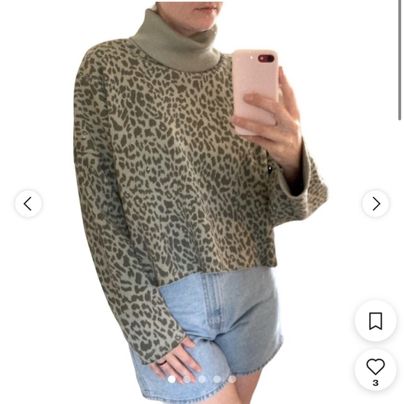 American Eagle Outfitters | Sweaters | Green Leopard Print Turtleneck ...